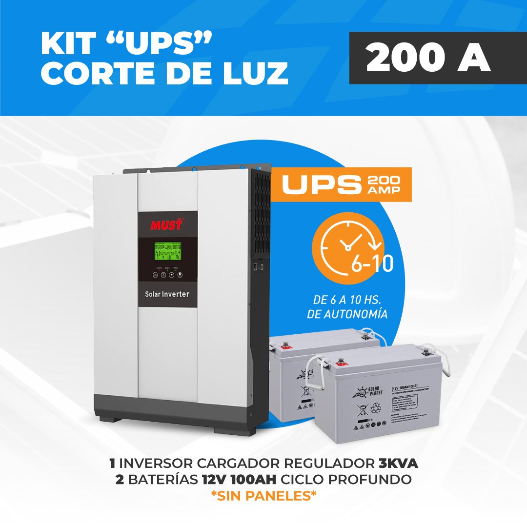 Kit Corte de Luz UPS 200AH – Solar Planet